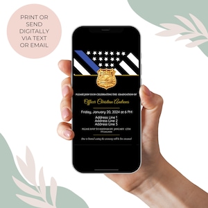 Police Officer Graduation Invitation: Cops, Sheriff Deputy, State ...