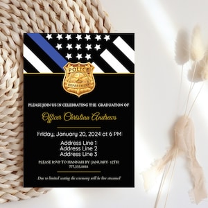 Police Officer Graduation Invitation: Cops, Sheriff Deputy, State ...