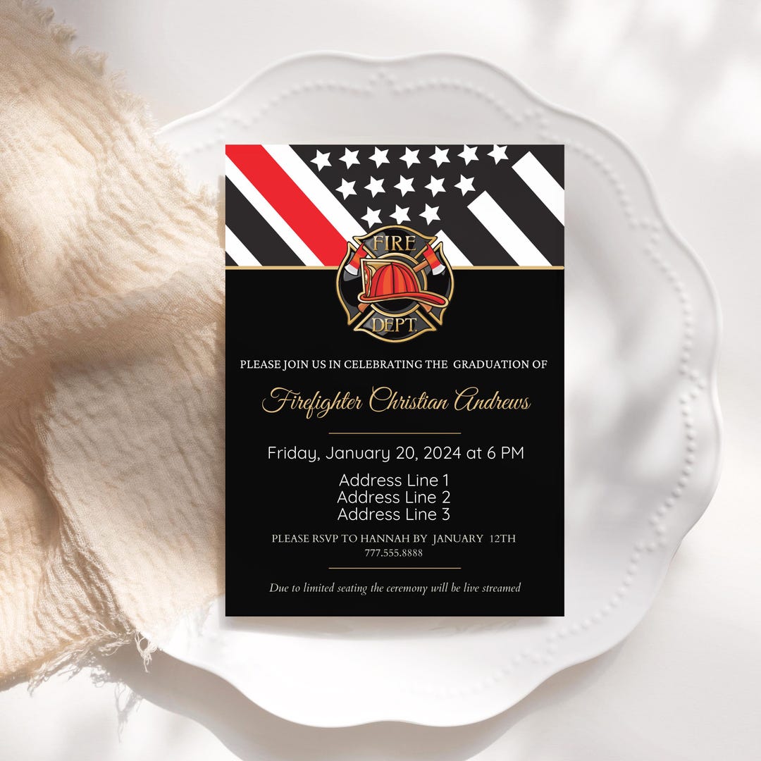 Firefighter Graduation Ceremony Invitation: Municipal, Wildland ...