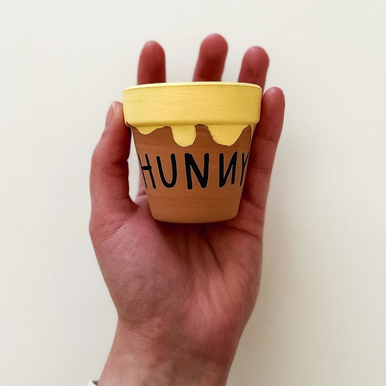 Hand-painted Winnie the Pooh Clay Pot: Hunny Theme Party Favor - Etsy