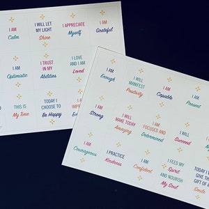 PRINTABLE Set of 30 Positive Affirmation Cards - COLOR Version - Etsy