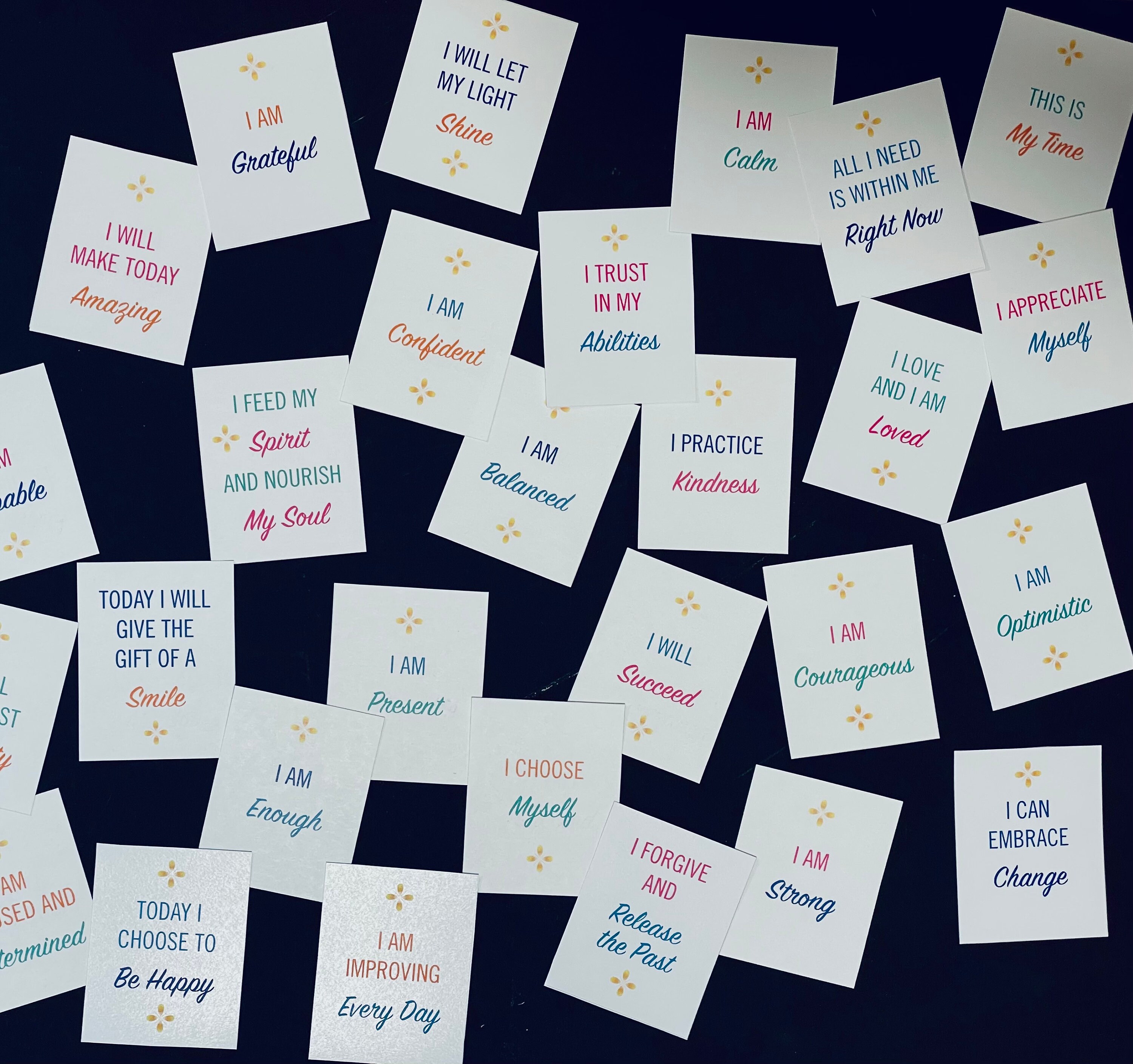 PRINTABLE Set of 30 Positive Affirmation Cards - COLOR Version - Etsy