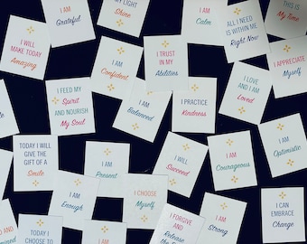 PRINTABLE Set of 30 Positive Affirmation Cards - Black & White Version ...