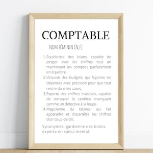 Affiche définition comptable - Affiche minimaliste pour comptable ...