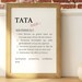 Affiche Définition tata Poster idéale pour offrir en cadeau | Etsy France