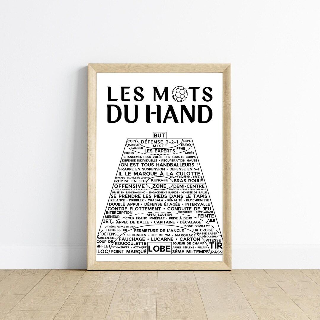 Handball Words Poster Sports Poster by Le Temps Des Paillettes - Etsy
