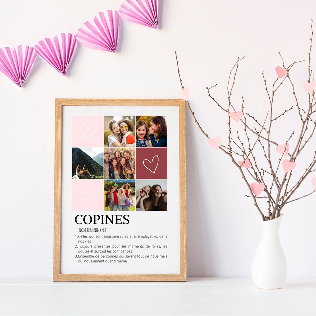 Affiche copines personnalisée photos cadeau personnalisée - Etsy France