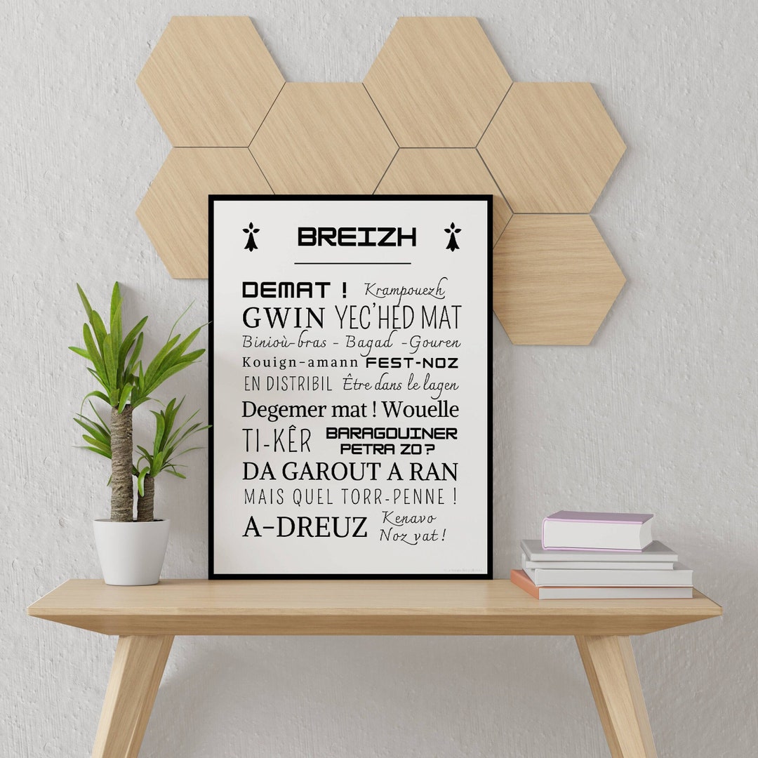 Breton Words Poster Breizh Poster Brittany Words and Expressions Frame ...