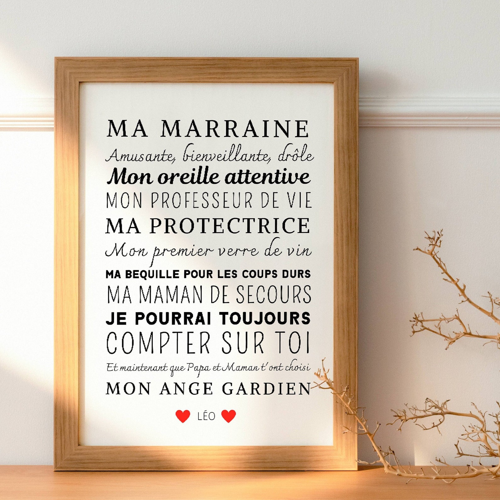 Affiche marraine personnalisée demande marraine originale - Etsy France