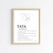 Affiche Définition tata Cadre tata single line Cadeau pour super tata ...