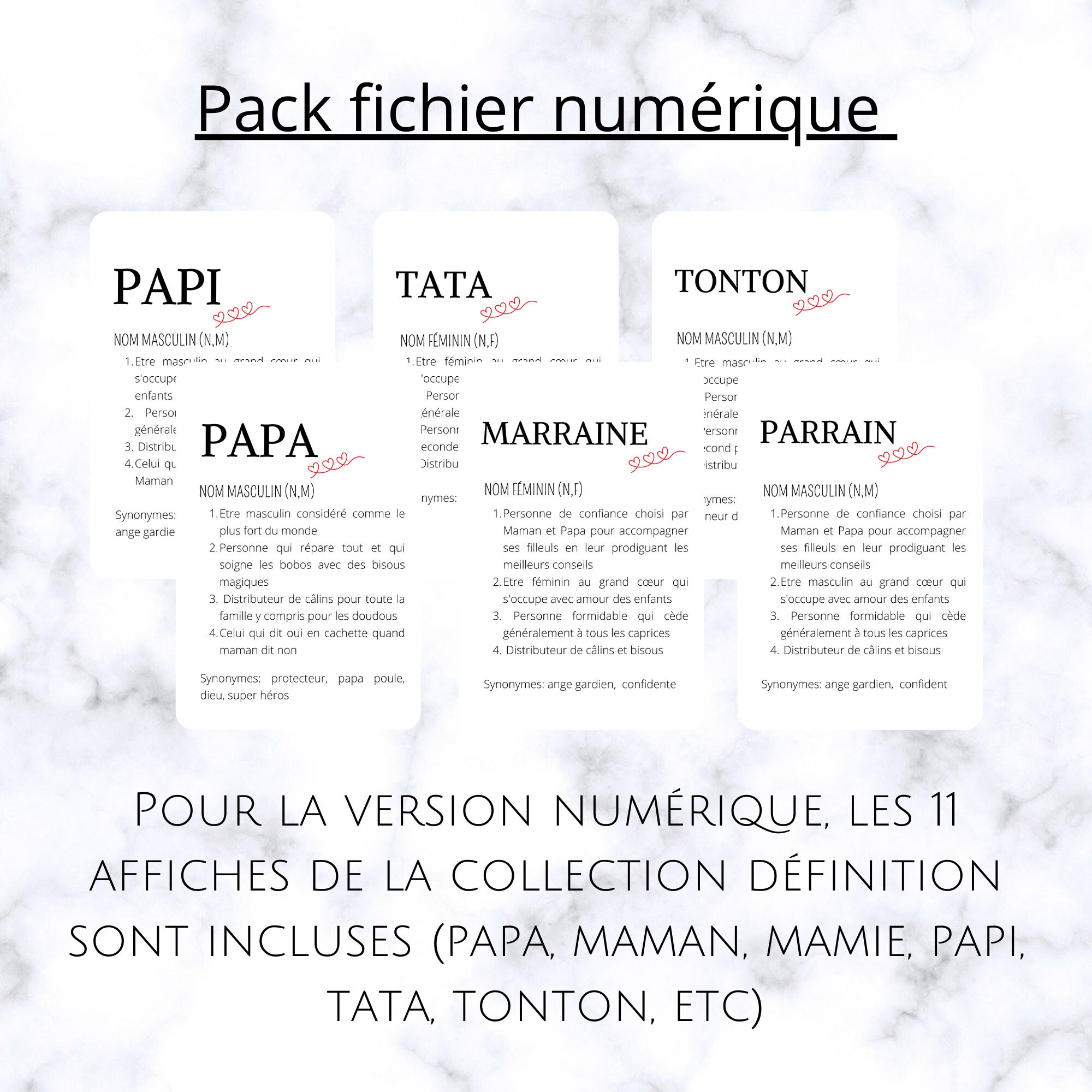 Affiche Définition tata Poster idéale pour offrir en cadeau | Etsy France