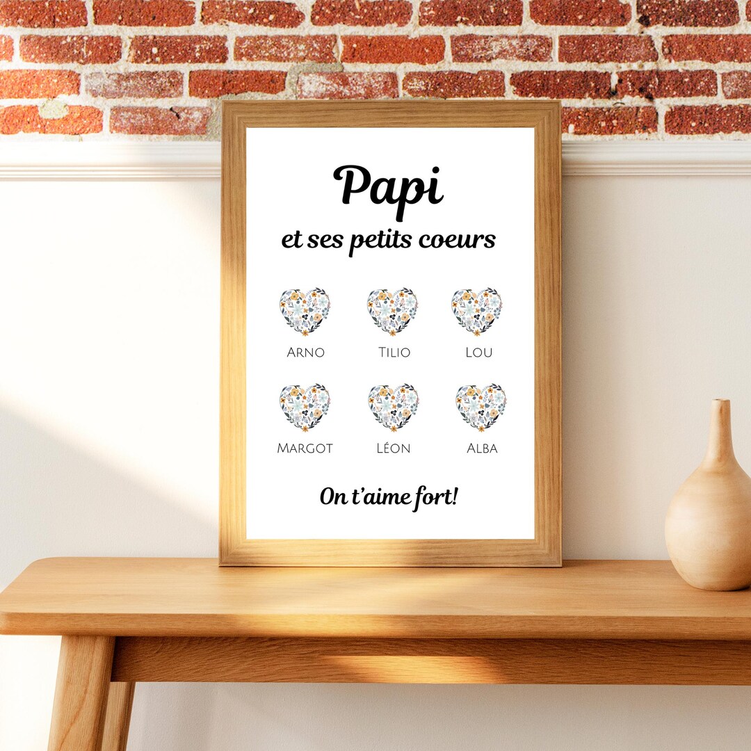 Grandpa and His Little Hearts Poster for Grandpa's Day - Grandparents ...