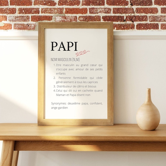 Affiche Définition Papi Poster papy personnalisé Cadeau | Etsy France