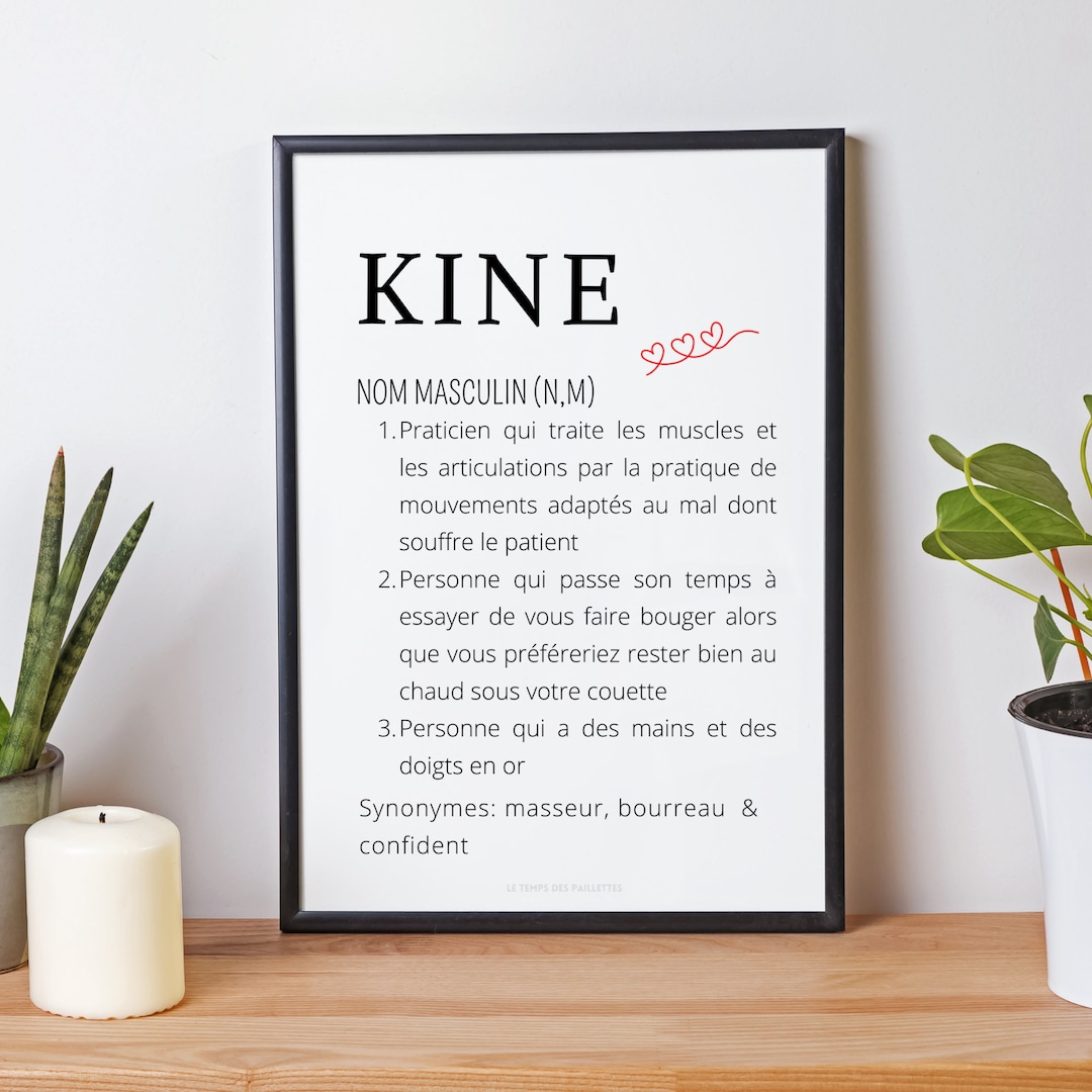 Affiche définition kiné - Affiche minimalistes kinésithérapeute ...