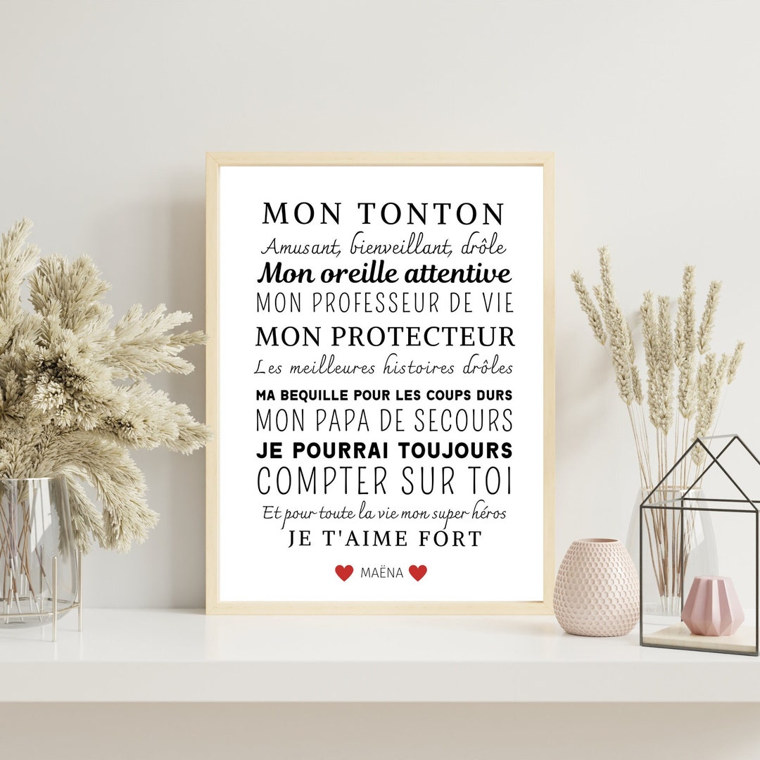 Affiche tonton personnalisée cadeau personnalisé tonton par - Etsy France