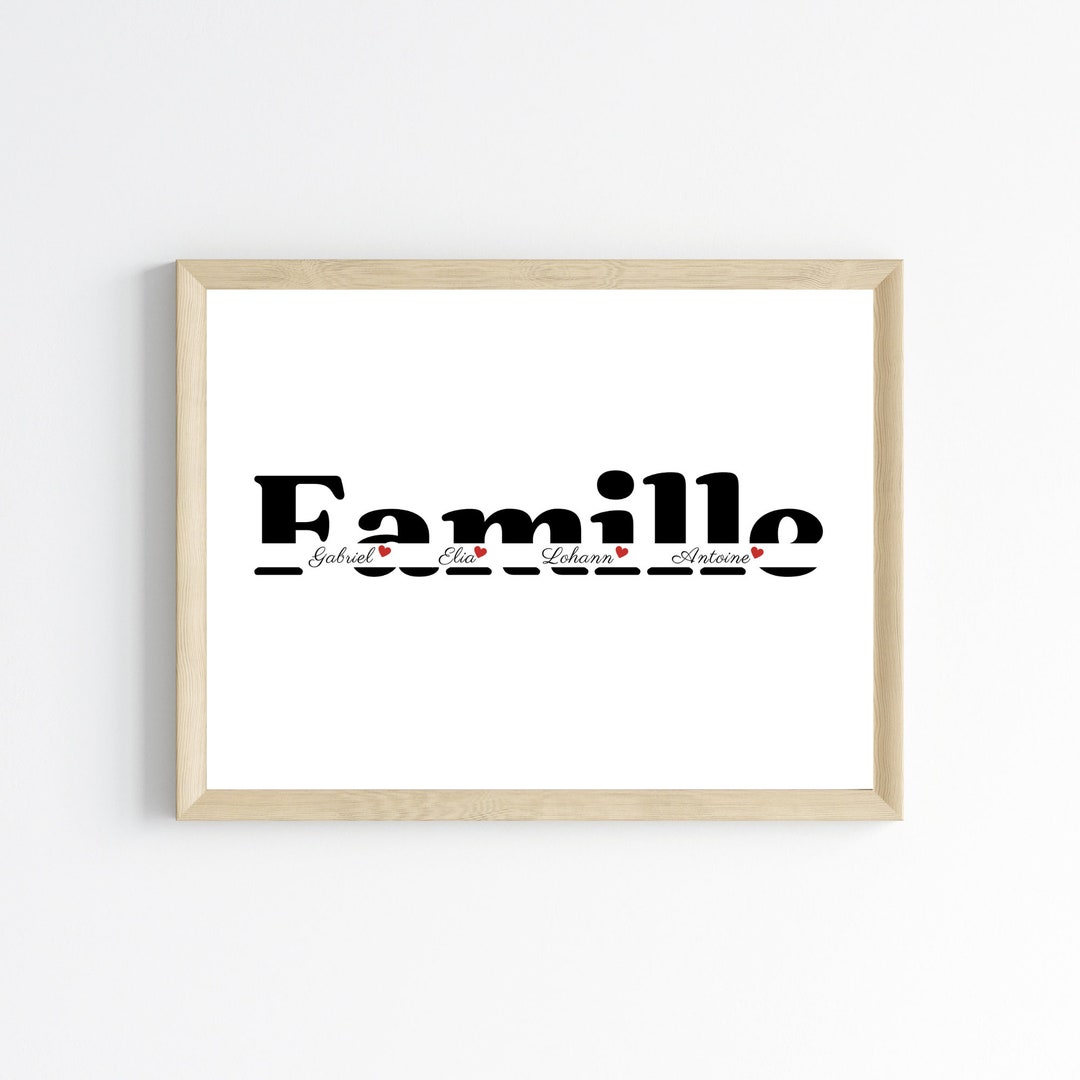 Personalized Family Word Poster With Inlaid First Names - Etsy