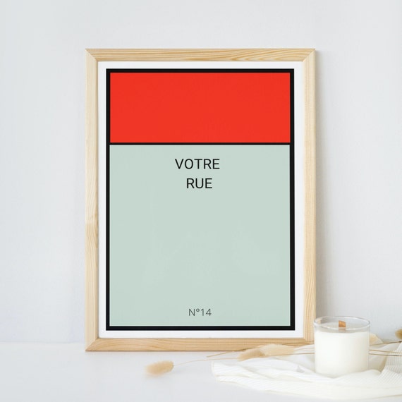 Personalized Monopoly Poster and Your Address by Le Temps Des - Etsy
