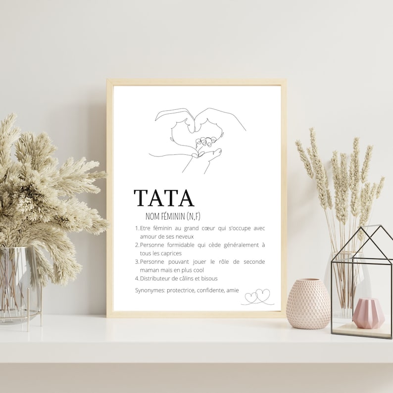 Affiche Définition tata Cadre tata single line Cadeau pour - Etsy France