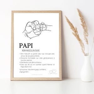 Affiche Définition Papi Poster papy personnalisé Cadeau - Etsy France