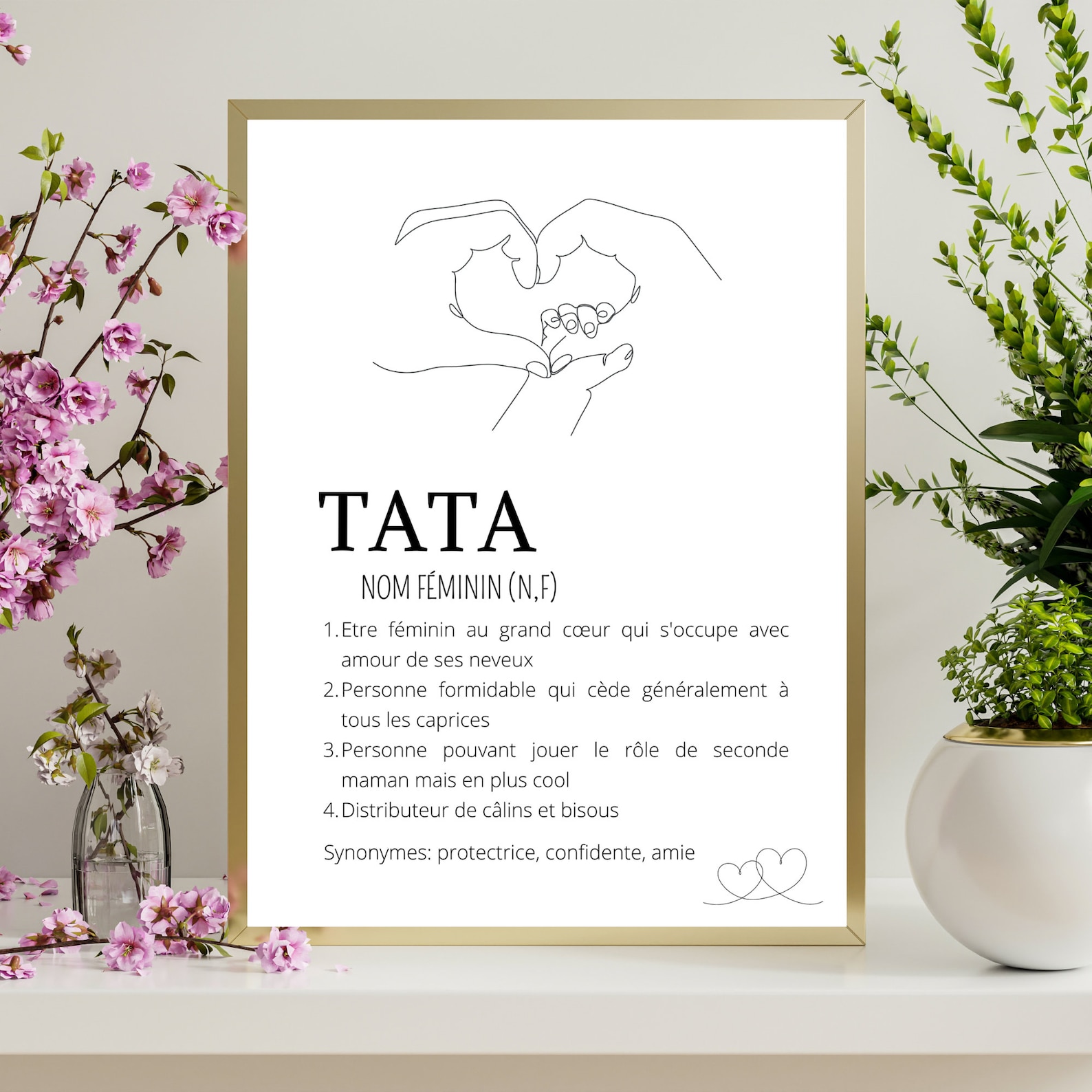 Affiche Définition tata Cadre tata single line Cadeau pour - Etsy France