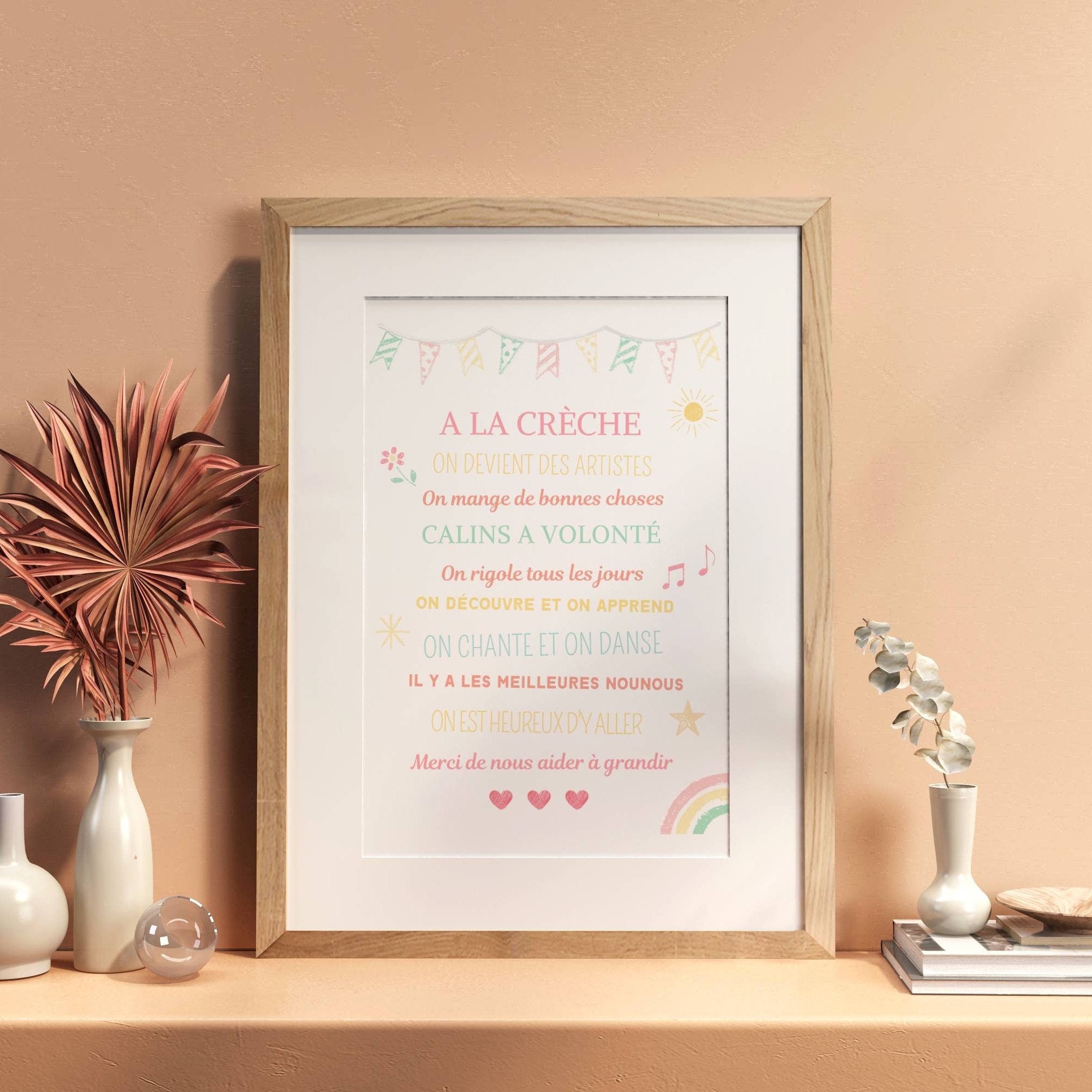 Affiche a la crèche personnalisé poster merci crèche - Etsy France