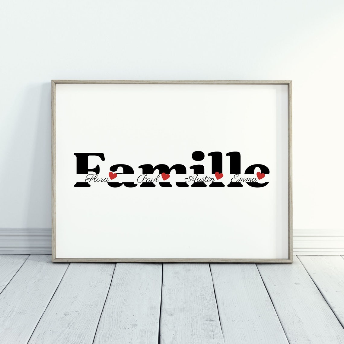 Personalized Family Poster Poster Decoration Name Heart - Etsy