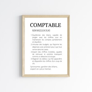 Affiche définition comptable - Affiche minimaliste pour comptable ...