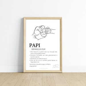 Affiche Définition Papi Poster papy personnalisé Cadeau pour papi ...