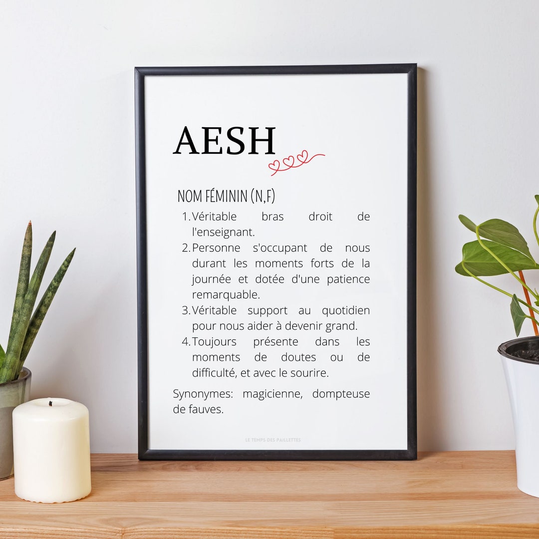 Affiche définition AESH personnalisée cadeau AESH - Etsy France