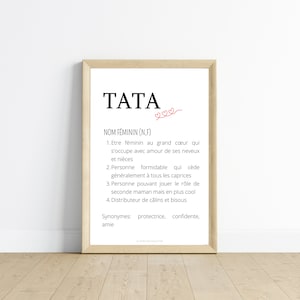 Affiche Définition tata Poster idéale pour offrir en cadeau de Noël à ...
