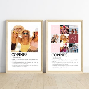 Affiche copines personnalisée photos - cadeau personnalisée BFF ...