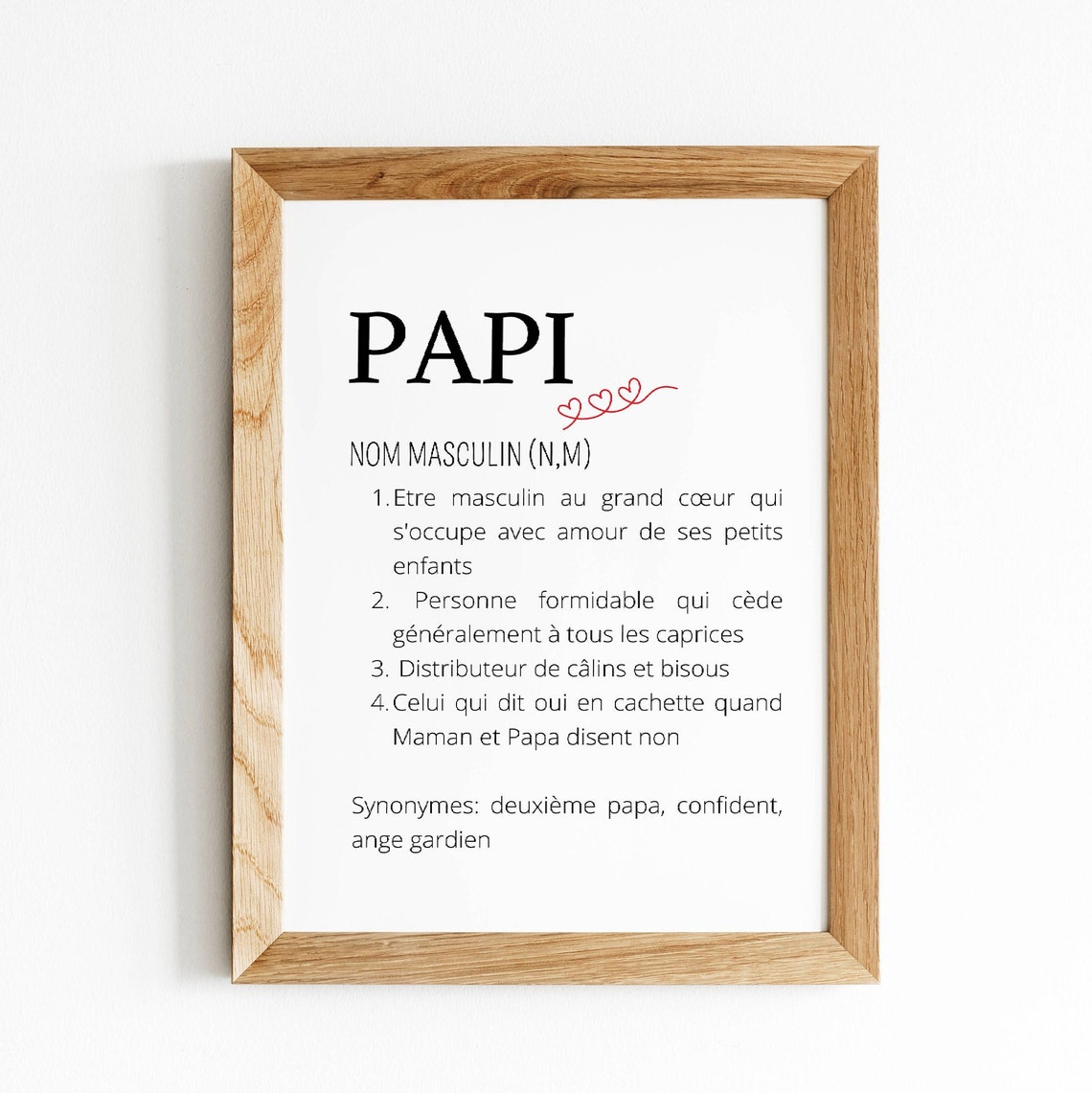 Affiche Définition Papi Poster papy personnalisé Cadeau - Etsy France