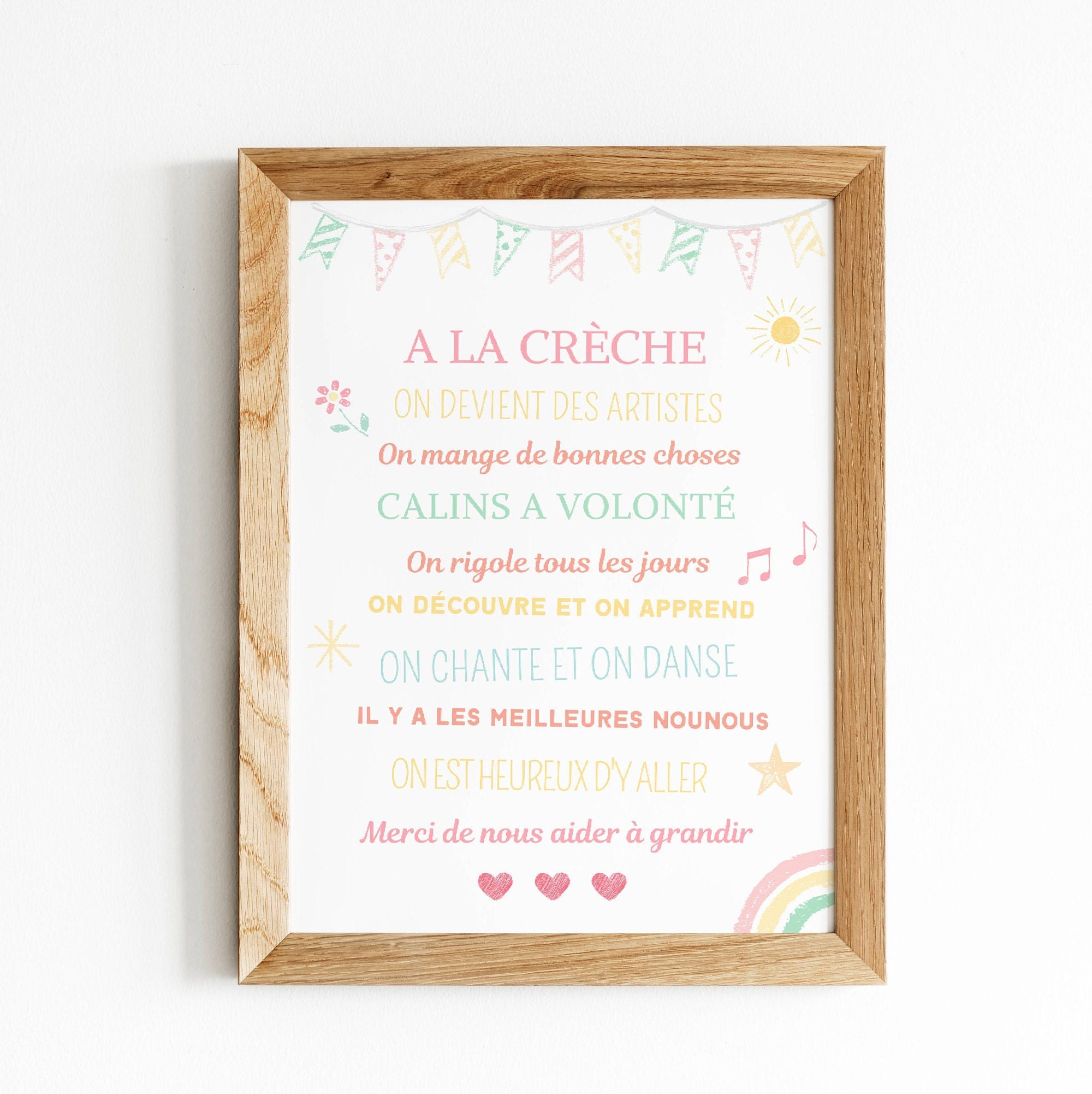 Affiche a la crèche personnalisé poster merci crèche - Etsy France