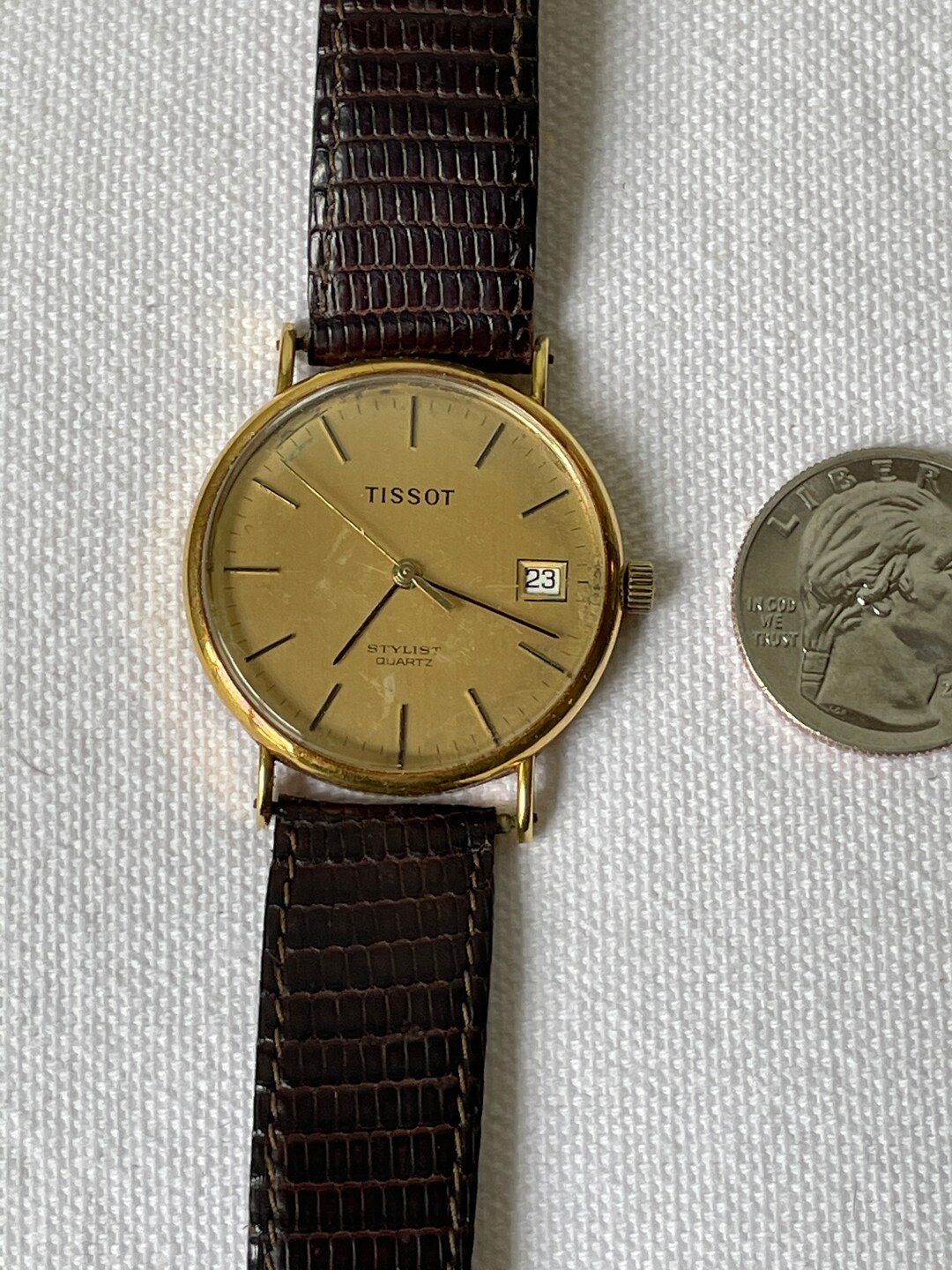 Vintage Tissot Gold Watch, Pure Gold, Vintage. Model: Stylist Quartz - Etsy