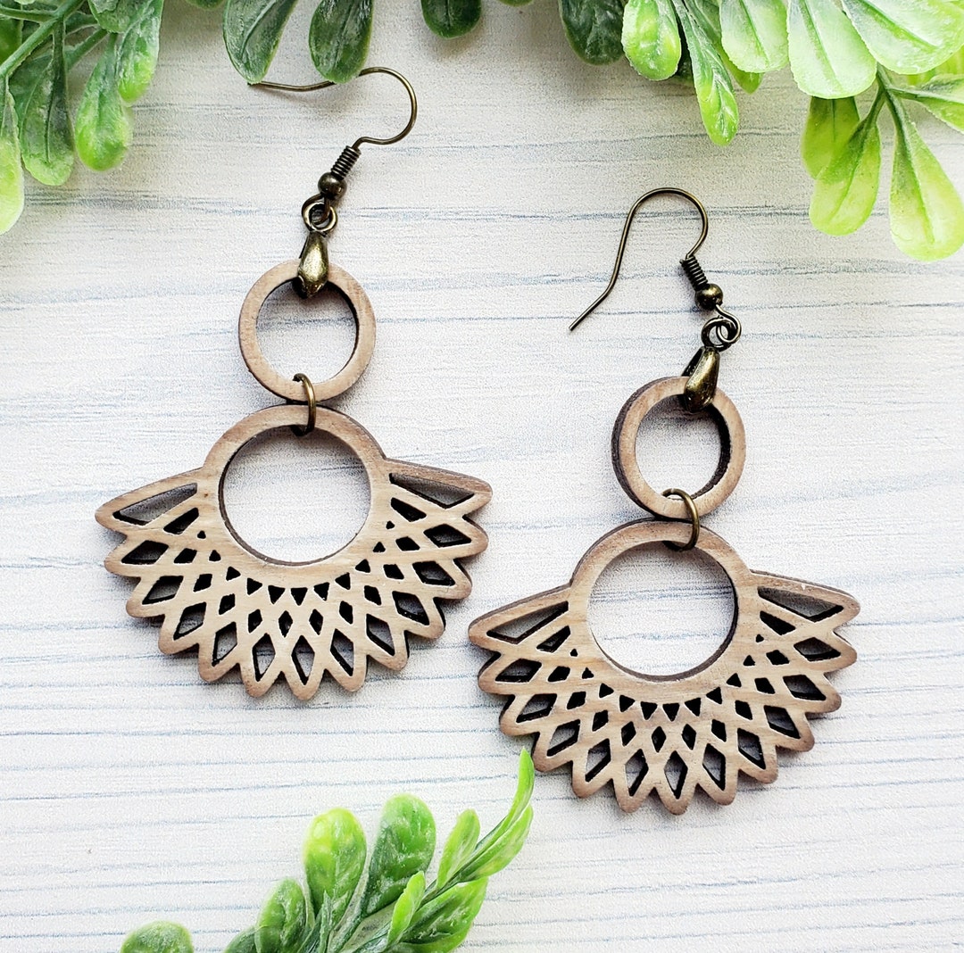 2 Piece Geometric Drop Laser Engraved Earrings DIGITAL FILE - Etsy