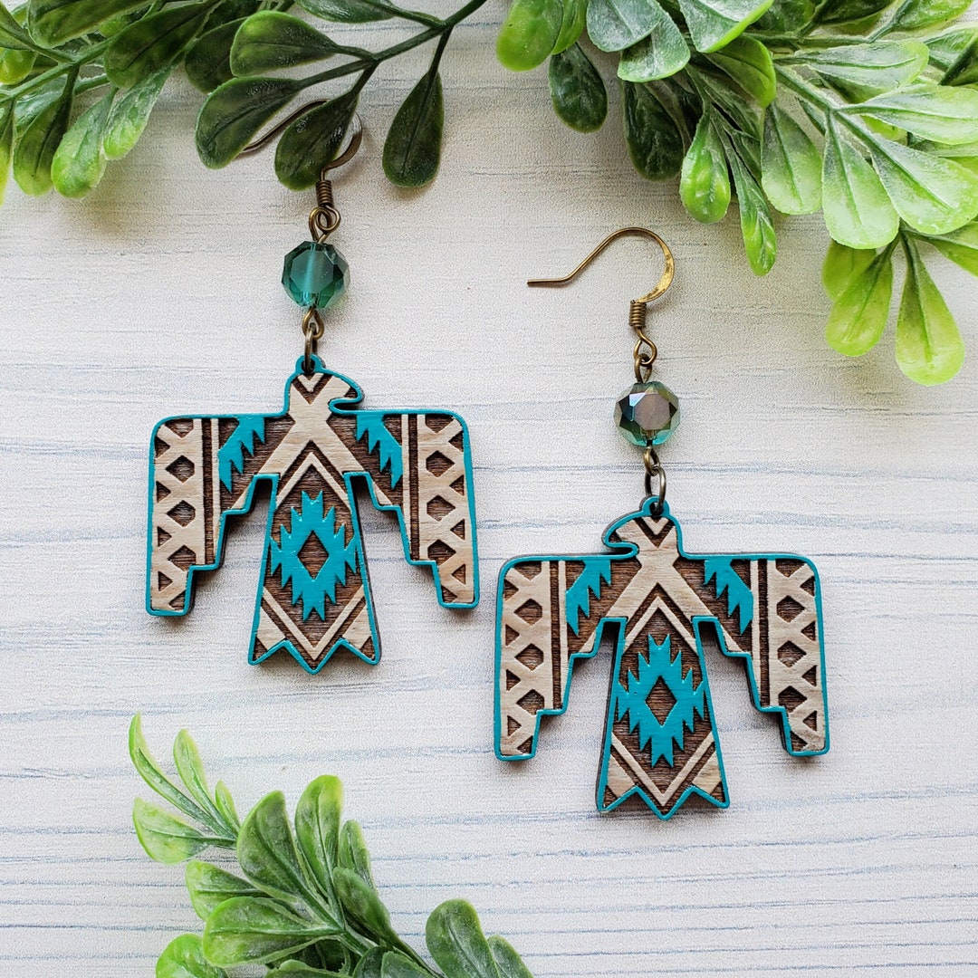 Aztec Firebird Laser Engraved Earrings DIGITAL FILE - Etsy