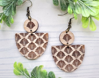 2 Piece Geometric Drop Laser Engraved Earrings DIGITAL FILE - Etsy