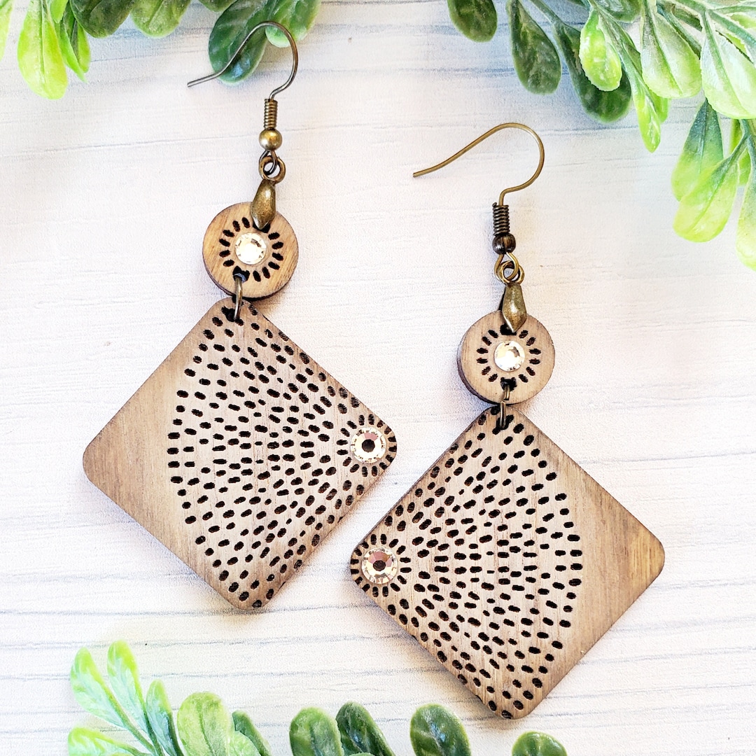 2 Piece Burst Laser Engraved Earrings DIGITAL FILE - Etsy