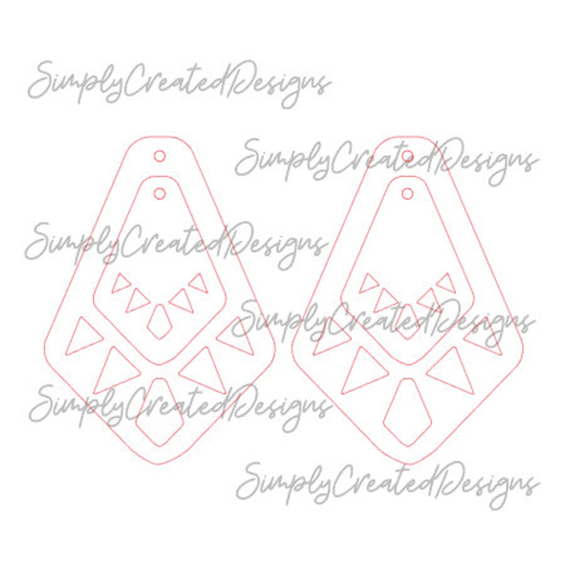 Nested Kite Laser Engraved Earrings DIGITAL FILE - Etsy