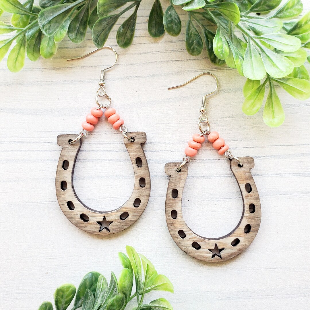Star Horseshoe Laser Engraved Earrings DIGITAL FILE - Etsy