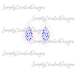 2 Piece Triangle Marque Laser Engraved Earrings DIGITAL FILE - Etsy