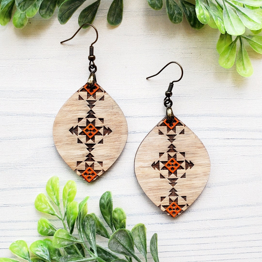 Western Arrow Drop Laser Engraved Earrings DIGITAL FILE - Etsy