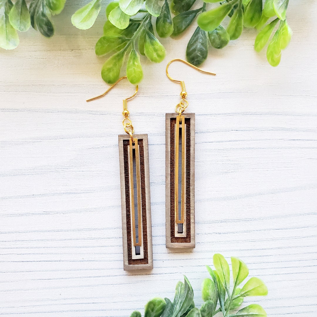 Bar Laser Engraved Earrings DIGITAL FILE - Etsy