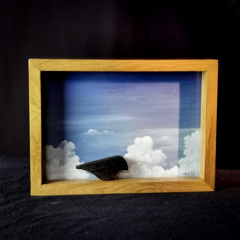 IVAN HICKS ORIGINAL Bird in Clouds - Etsy