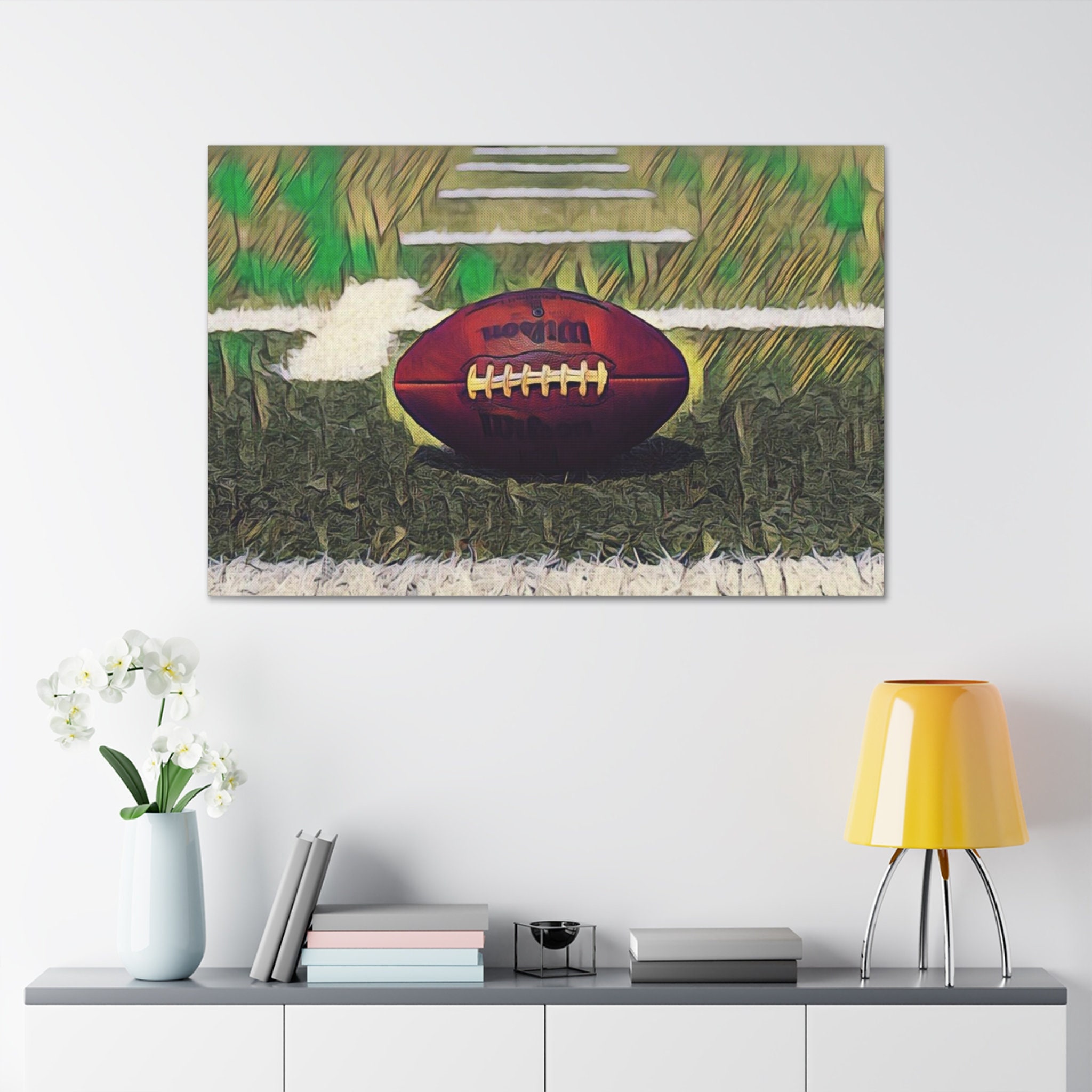 Football Canvas Painting for College Apartment Decor, AI Art,new ...
