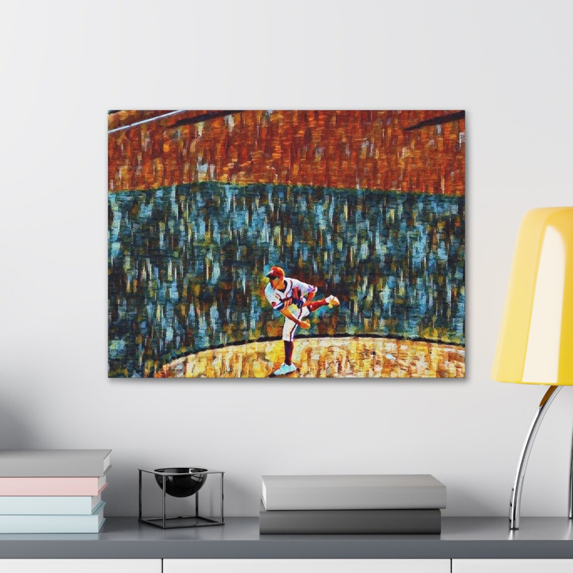 Baseball Canvas Painting for College Apartment Decor AI - Etsy