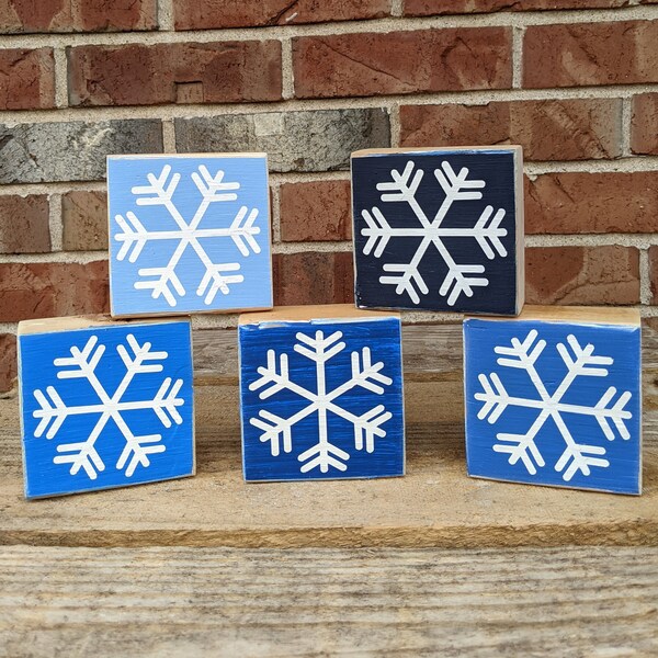 Winter Wooden Blocks - Etsy