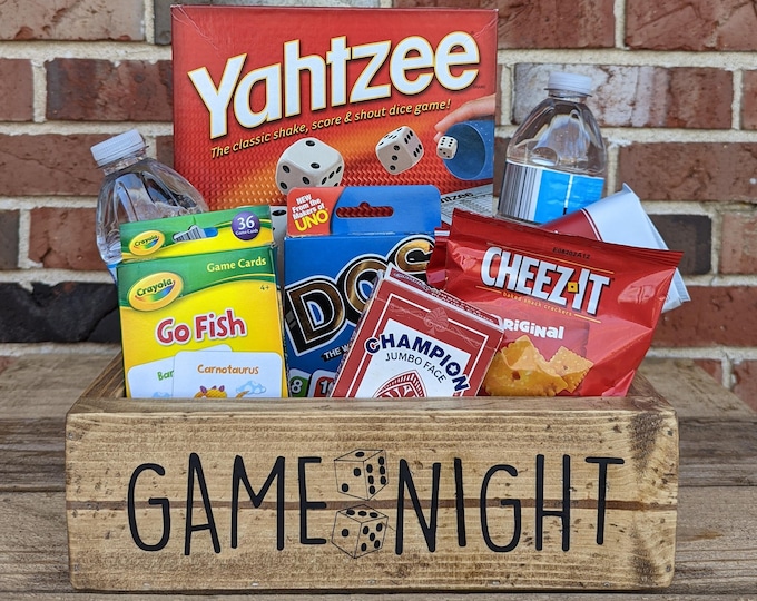 Game Night Basket Family Time Basket Family Activity Gift Set Board ...