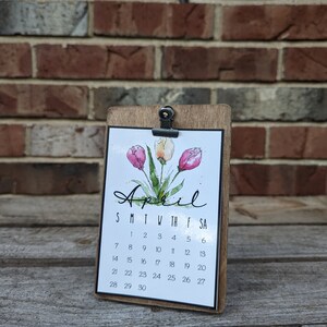 Mini 2024 Desktop Calendar / Small Easel Calendar / Watercolor Desk ...
