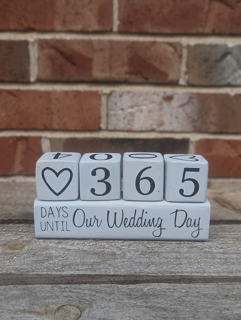 Wedding Countdown Block Set: Reversible Days Until/years of Bliss - Etsy